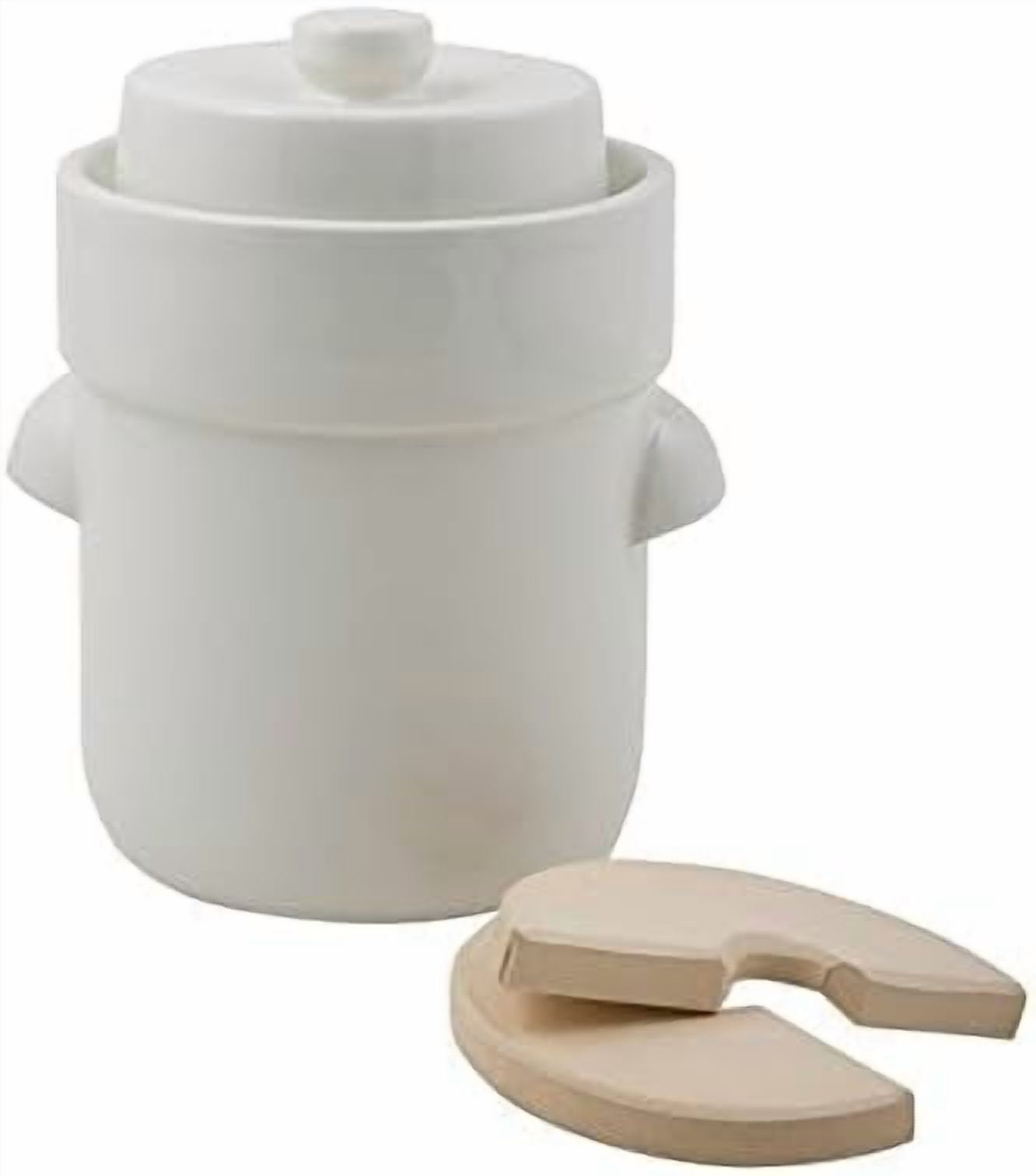 3 Liter Cream Colored Fermentation Crock - 3 Piece Kit - Walmart.com