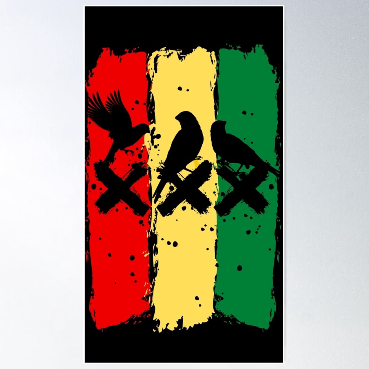 3 Little Birds Poster Wall Art, Modern Wall Decor For Living Room ...