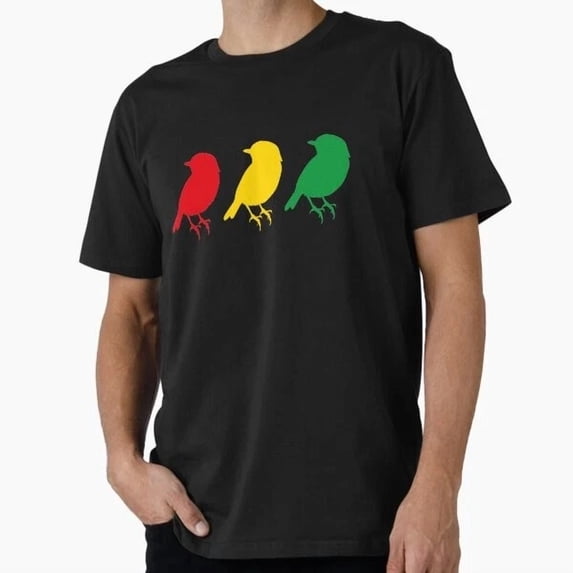 3 Little Birds Three Birds Rasta Colors Bob Song T-Shirt S-5XL ...