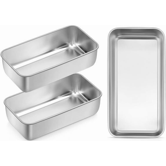 3 Loaf Pans for Baking Bread, 9IN x 5IN Stainless Loaf Pans for ...