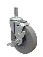 3" Locking Stem Caster | Non-Marking Thermo Rubber Wheel | Threaded ...