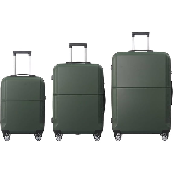 3- Luggage Set 3 (20"/24"/28"), Hardside Suitcases with 8 Spinner ...