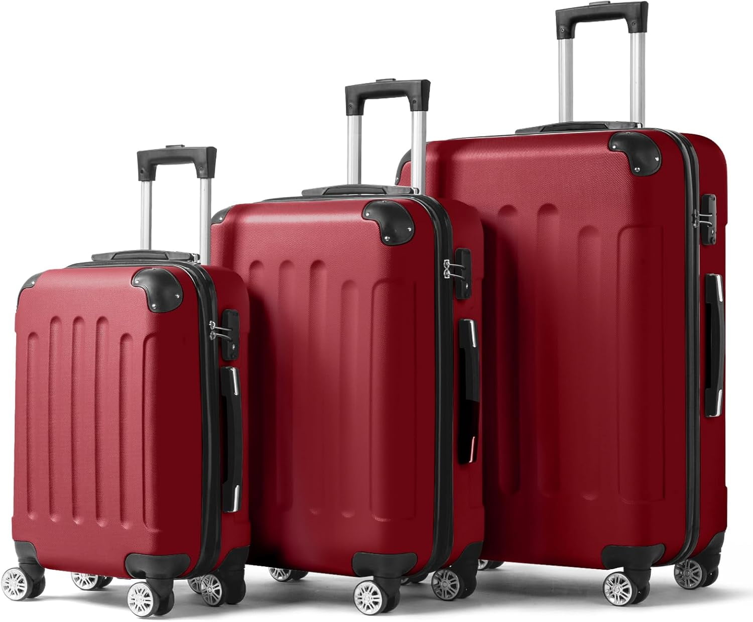 3- Luggage Set Travel Lightweight Suitcases with Rolling Wheels, TSA ...