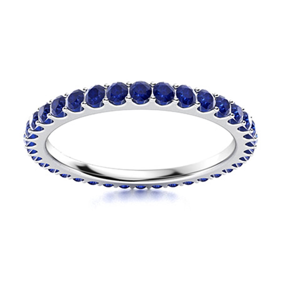 Mooneye 3 mm Round Blue Sapphire 925 Sterling Silver Full Eternity ...