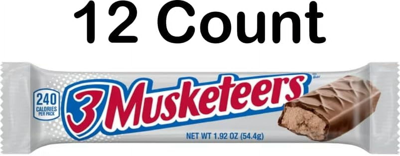 3 MUSKETEERS Candy Milk Chocolate Bars, Full Size, 1.92 oz Bar (Pack of ...