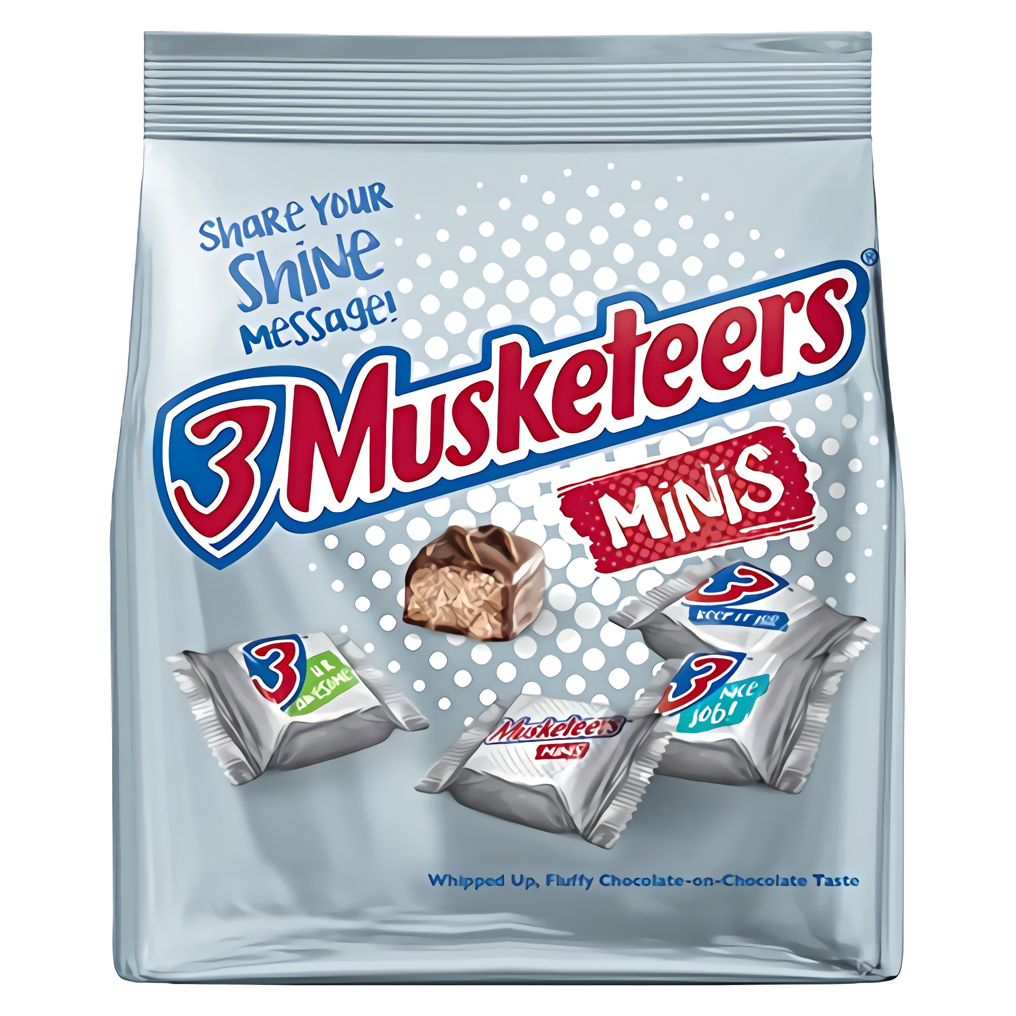 3 MUSKETEERS Mini Size Candy Bars, 8.4 Ounce Chocolate Shareable Bags ...