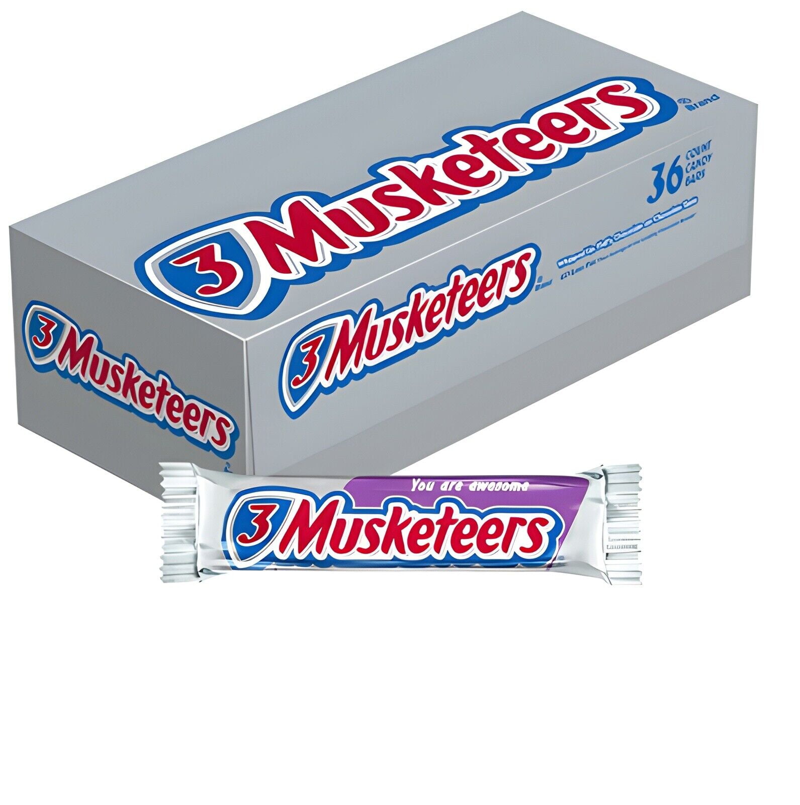 3 MUSKETEERS Chocolate Singles Size Candy Bars 1.92-Ounce Bar 36-Count ...