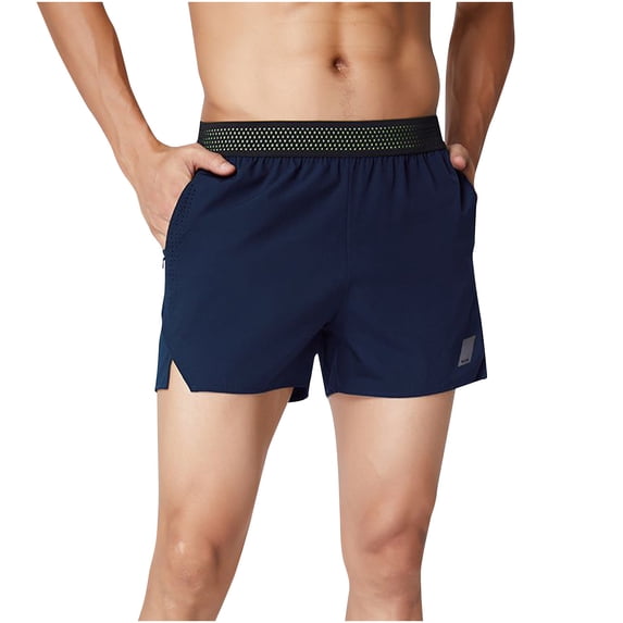 3" Mens Athletic Sports Shorts Elastic Waist Zipper Pockets Reflective ...