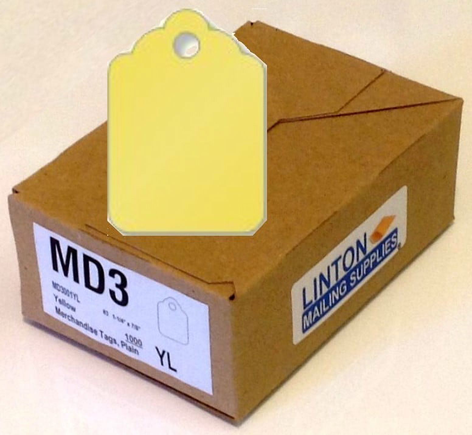 #3 Merchandise Tag (1.25" x .875" / 1-1/4" x 7/8"), Yellow 12-Pt ...
