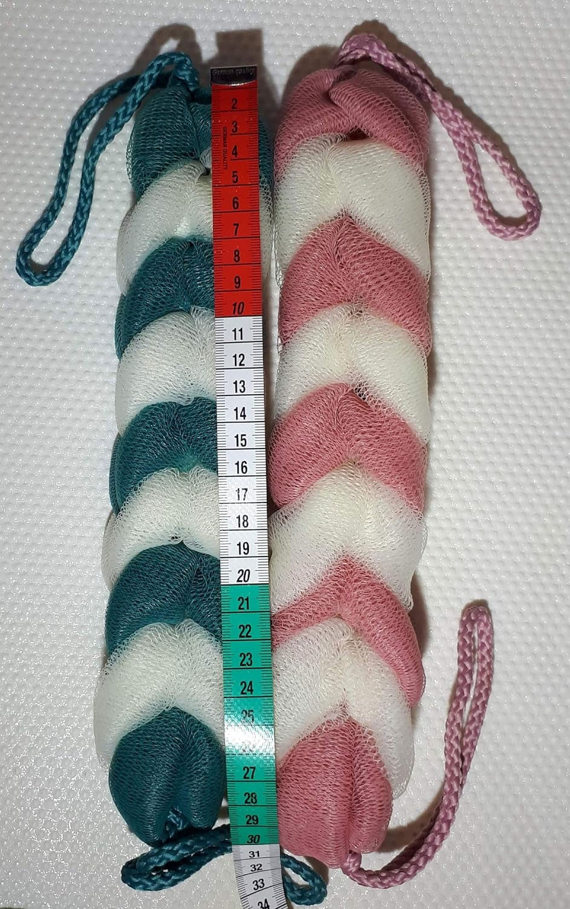 3 Mesh Sponge Braided Back Rope Scrubber Bath Shower Spa Exfoliating ...