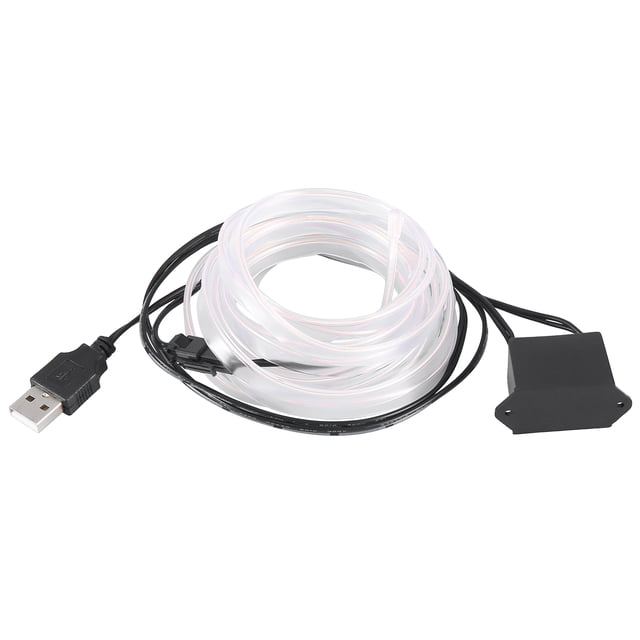 3 Meter/10ft USB Neon EL Wire String Strip White Cold Light Glow String ...
