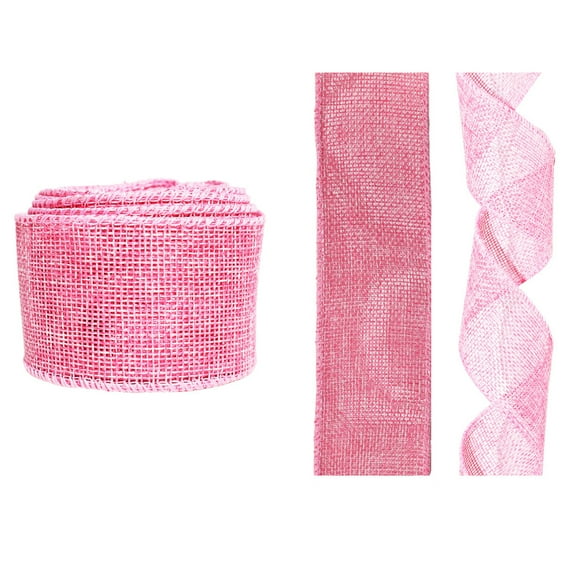 3 Meter 5Cm Pink Ribbon, Easter Solid Color Imitation Burlap Ribbon ...