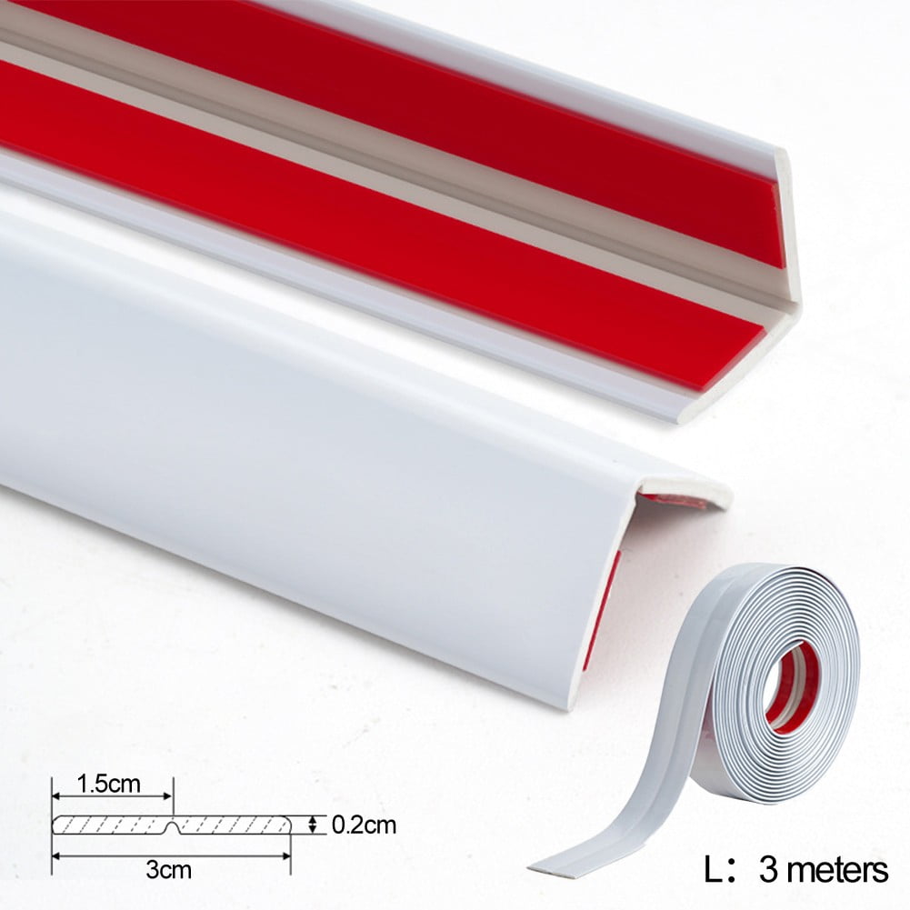 3 Meters*3Cm Pvc Adhesive Wall Corner Decor Strip Wall Skirting Line ...
