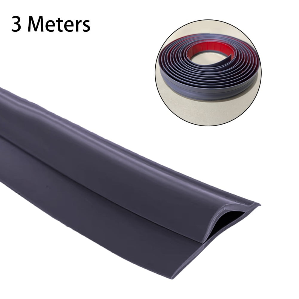3 Meters Carpet Edge Strip: , Water-Resistant TPE Safety Dark gray ...