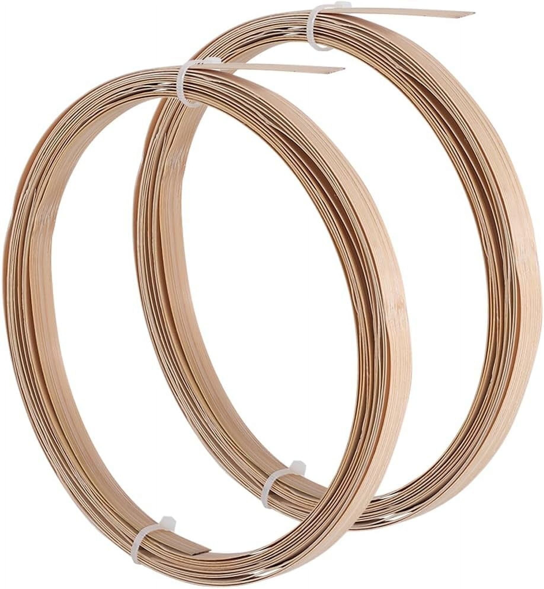 3 Meters Flat Natural Bamboo Wicker Strips Solid Weaving Material for DIY Furniture Knitting ...