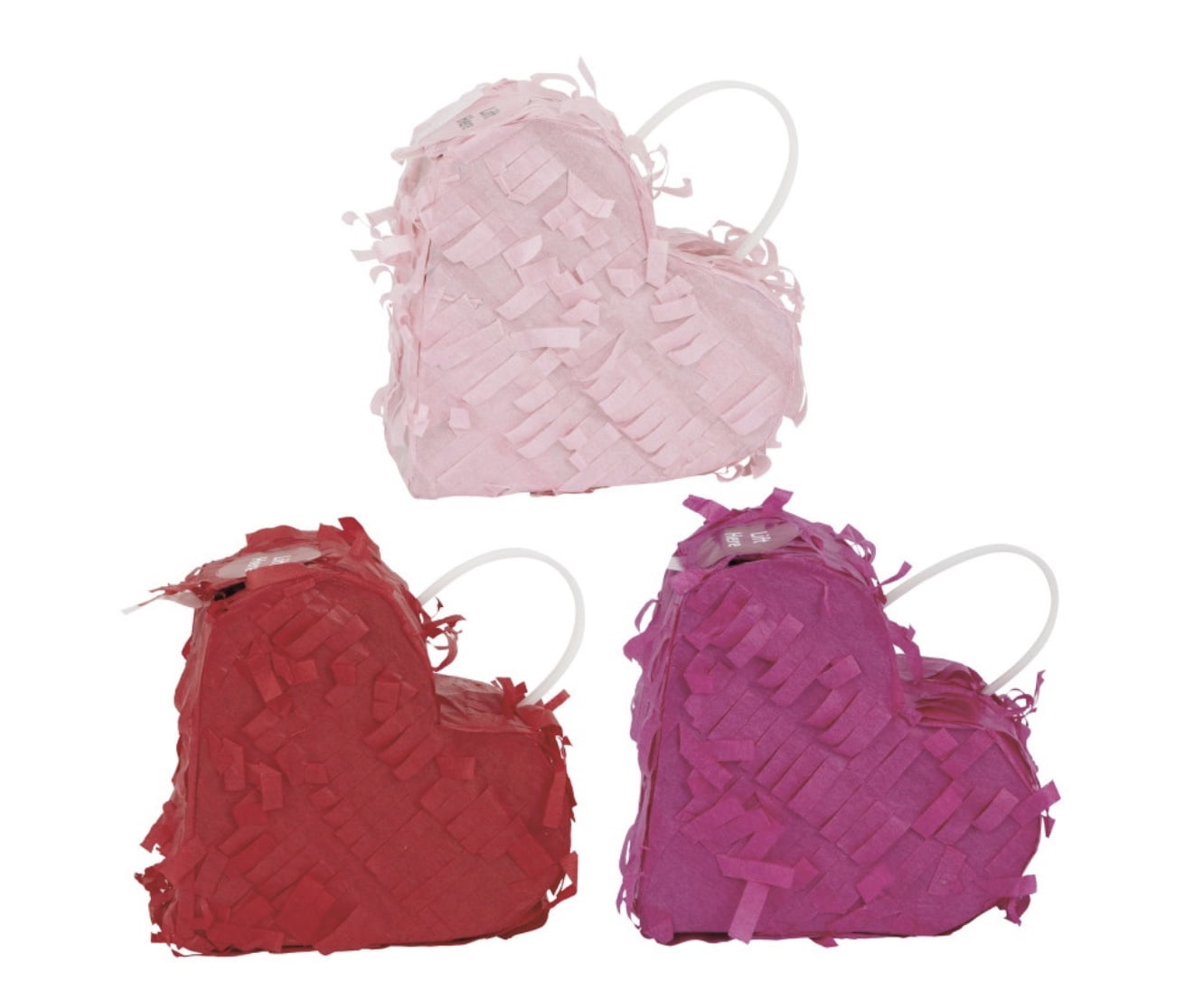 3 Mini Heart Shaped Pinatas Pink/Red/Hot Pink 3.25”x 2” x 1.5”, Unique ...