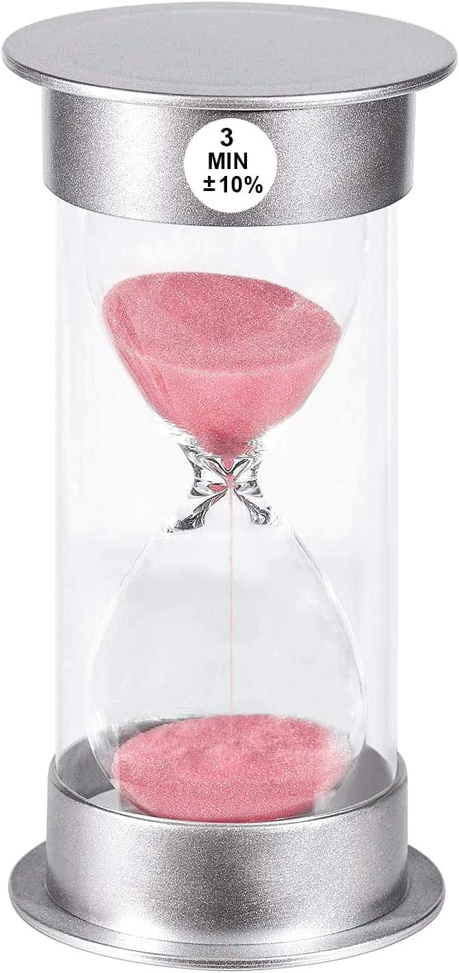 3 Minute Hourglass Timer Sand Clock: Unbreakable Pink Sand Watch 3 Min ...