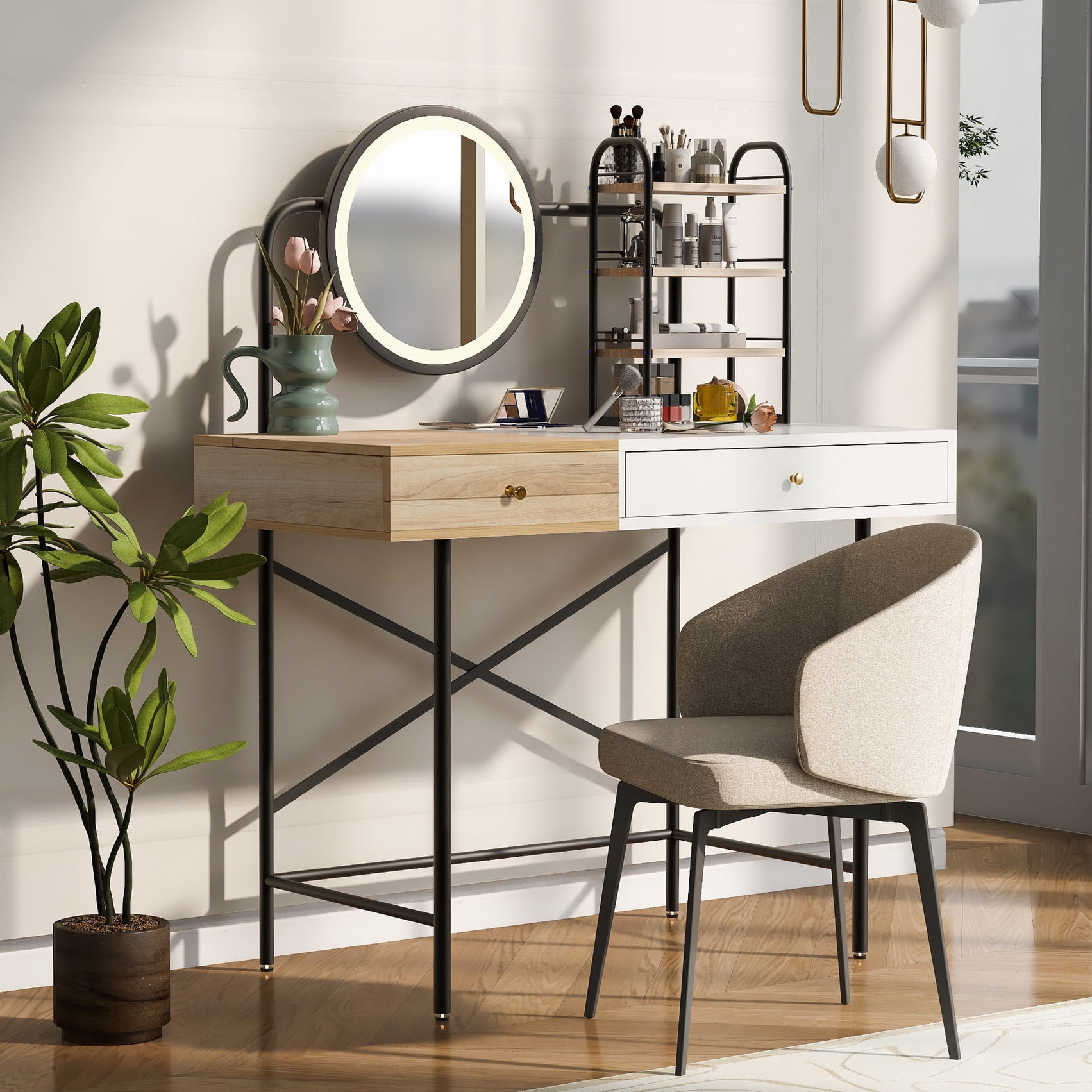 3 - Mode Lighted & Customizable Vanity Table - Good for Makeup, Easy ...
