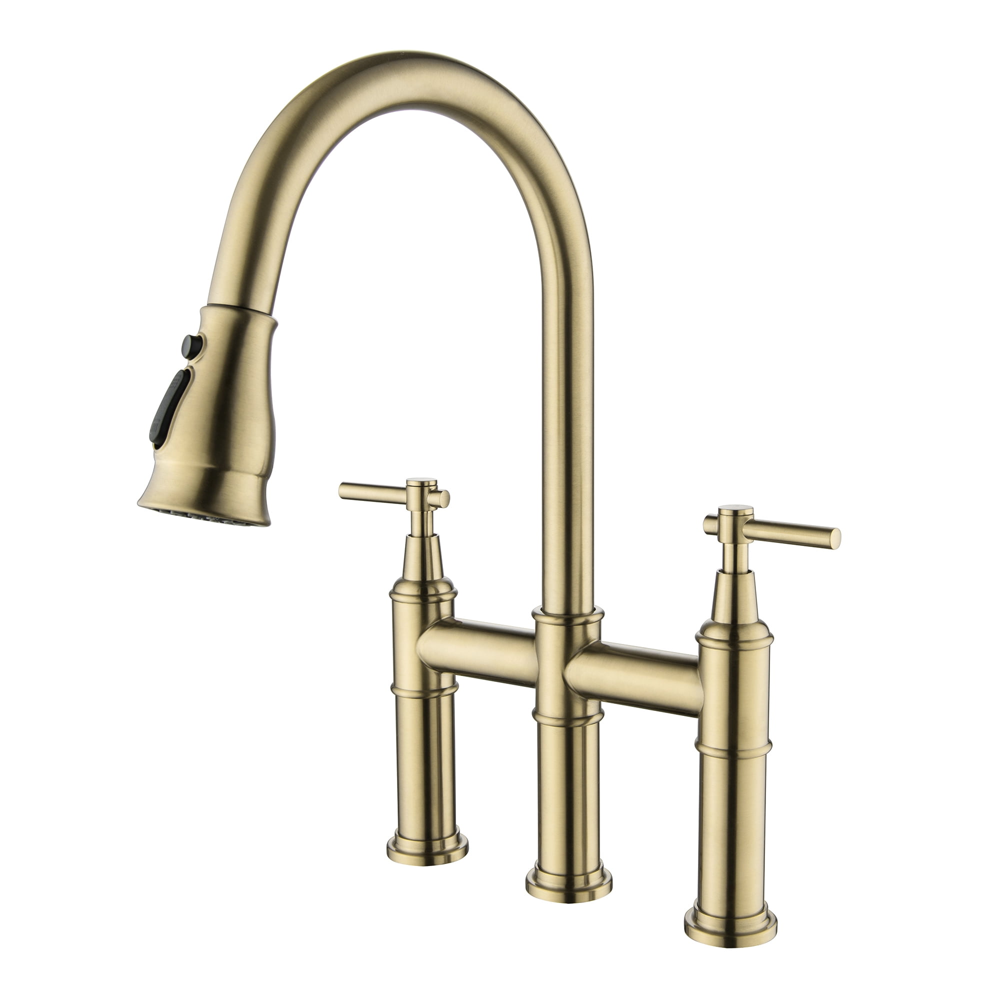 3 Modes Bridge Kitchen Faucet, Pull-Down Sprayer, High Arch, 360 Swivel ...