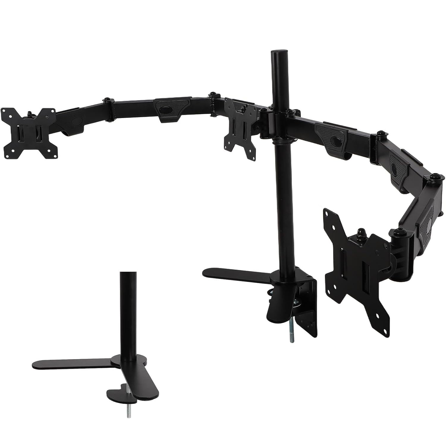 3 Monitor Desk Mount – Triple Monitor Stand Fits 17-32 Inch Screens ...