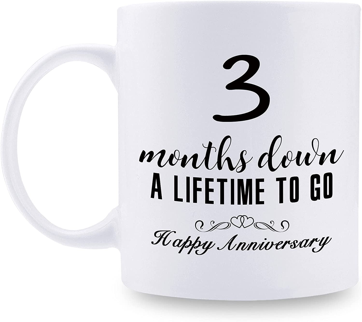 3 Month Anniversary Mugs for Girlfriend Boyfriend - Three Month ...