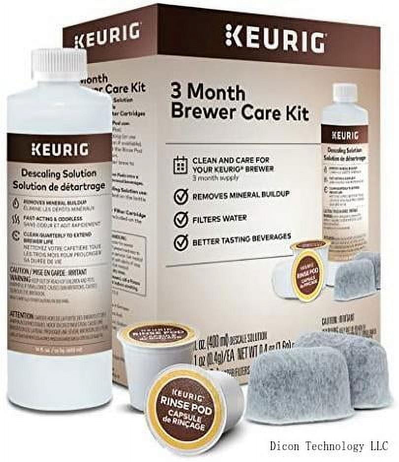3-Month Brewer Cleaner Kit: Rinse Pods, Water Filters, Compatible with ...