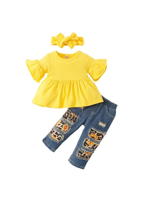 9 Months Baby Girls Outfits 12 Months Girls Pant Sets Infant Girls ...