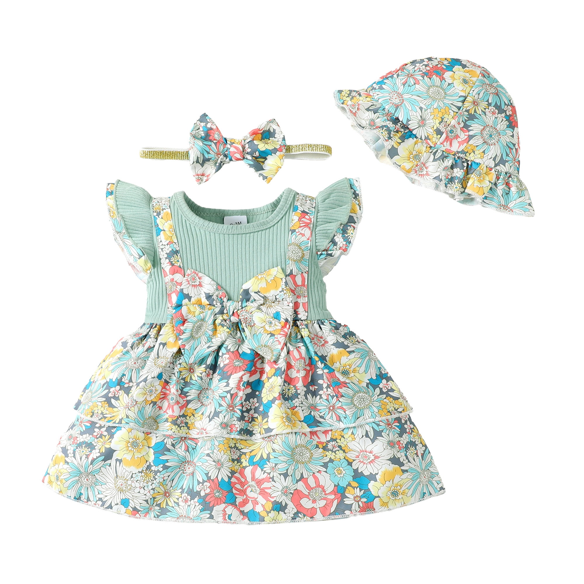 3 Months Baby Girls Dress 6 Months Girls Sleeveless Dress Round Neck ...