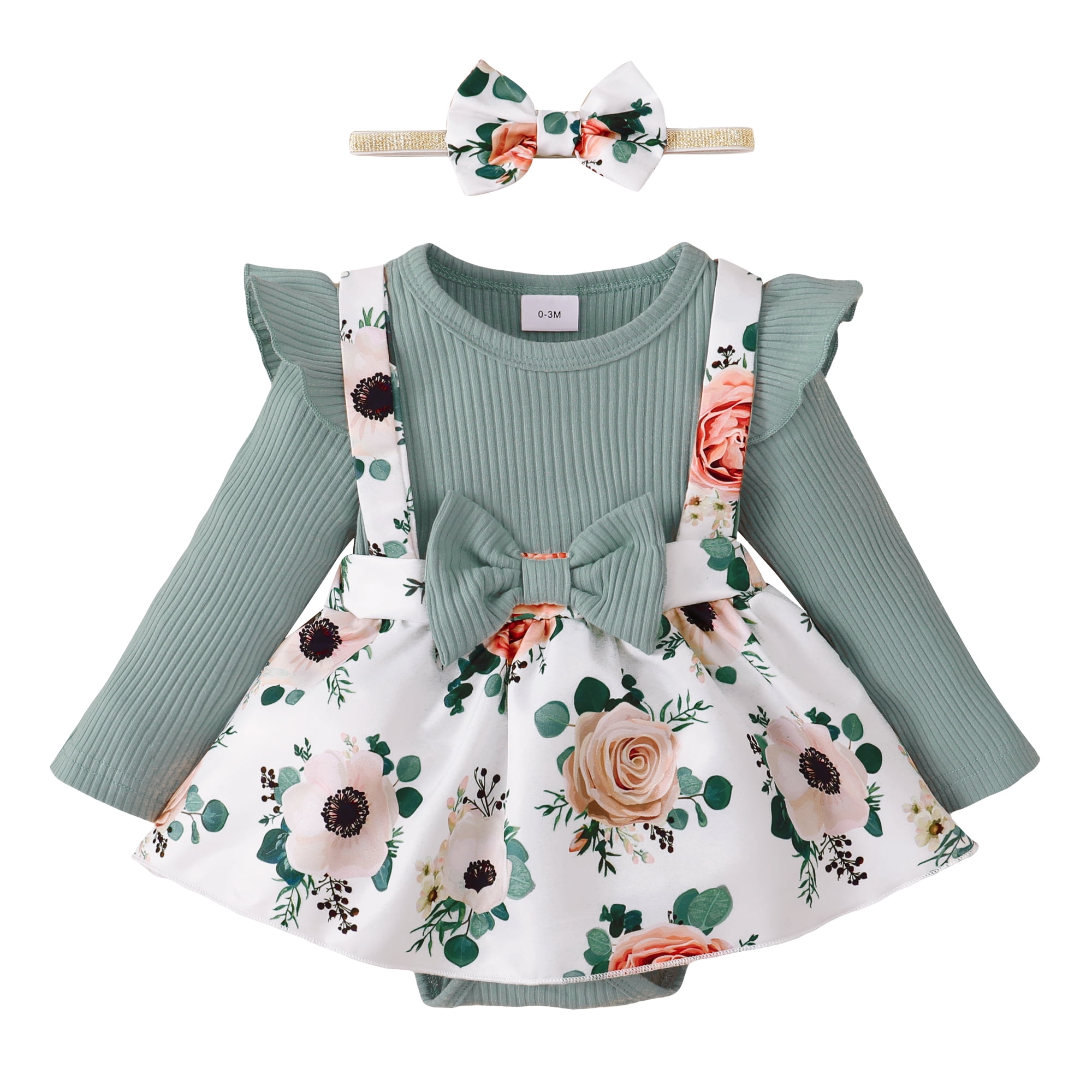 3 Months Baby Girls One-piece Romper 6 Months Girls Onesies Bodysuit ...