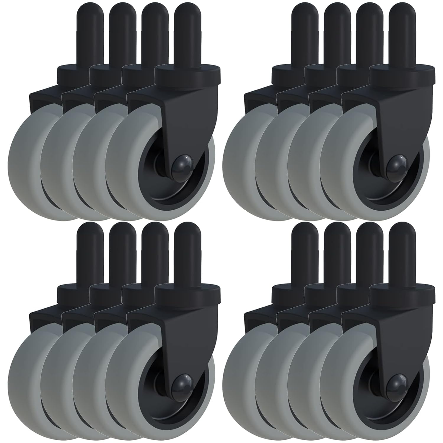 3" Mop Bucket Casters Replacement Set of 16 Swivel Bayonet Caster Non ...