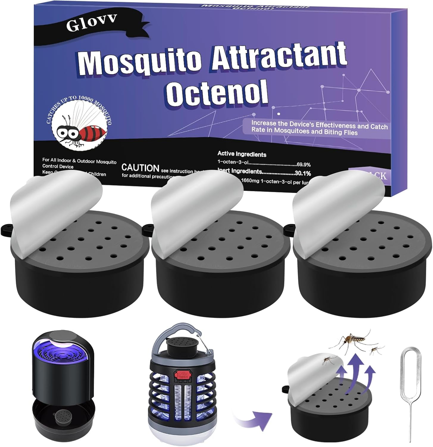 3 Mosquito Attractant Bait Refill, Octenol Mosquito & Biting Insect ...