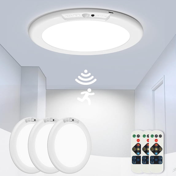 3 Motion Sensor Ceiling Light, Ceiling Lights Operated Closet Light ...