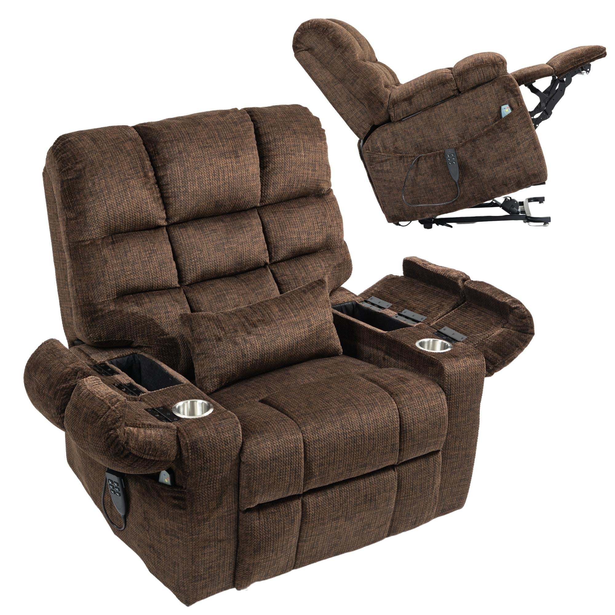 3-Motor Lift Chair with Adjustable Seat Height Zero Gravity Recliner ...