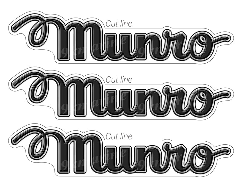 3 Munro Boat Stickers "3D Vinyl Replica" of original - 10" long ...