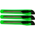 3 Neon Green Utility Knife Box Cutters Heavy Duty Industrial Strength ...