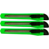 3 Neon Green Utility Knife Box Cutters Heavy Duty Industrial Strength ...
