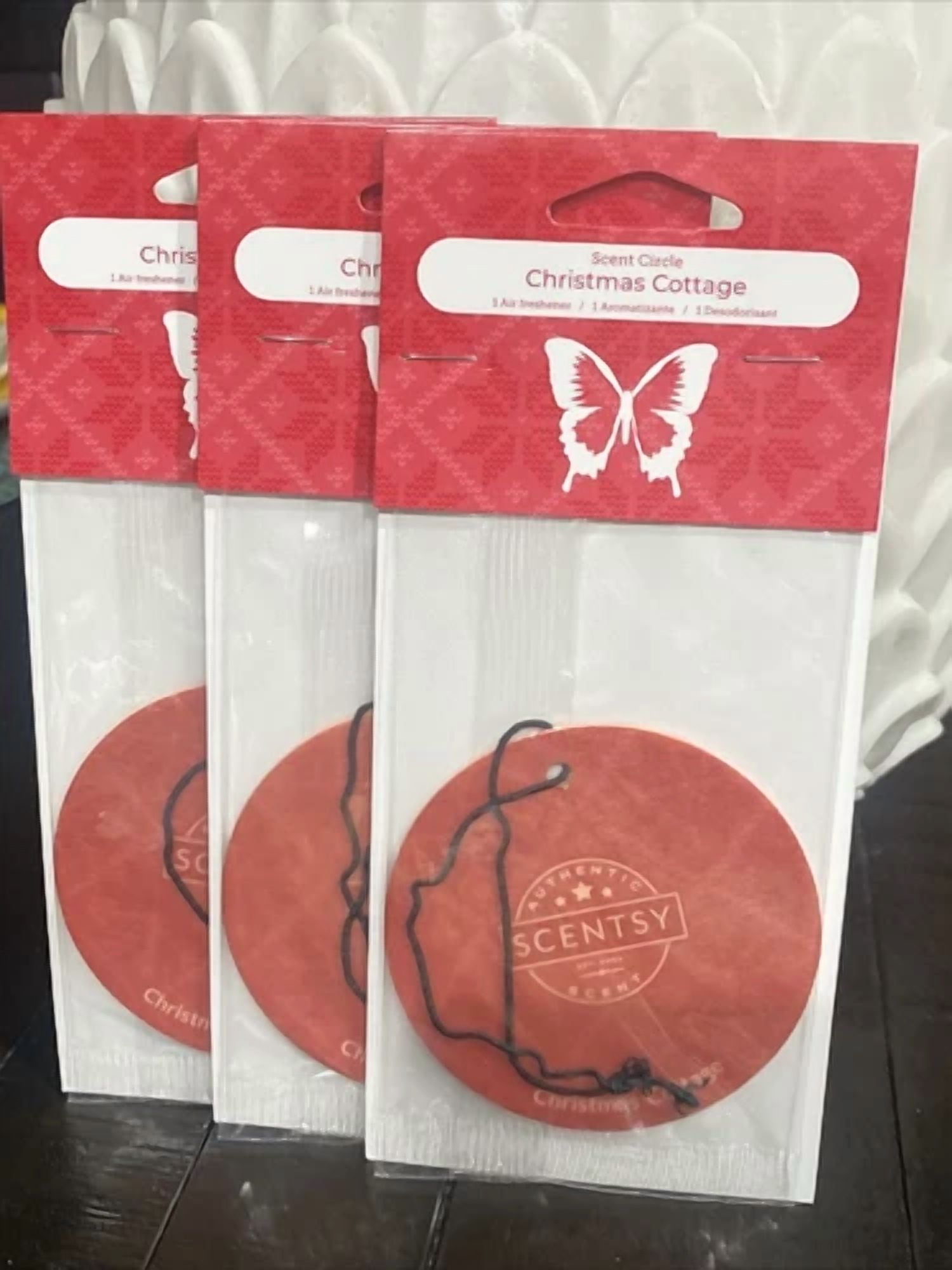 3 New Scentsy Scent Circle Hanging Car Air Refresh Christmas Cottage ...