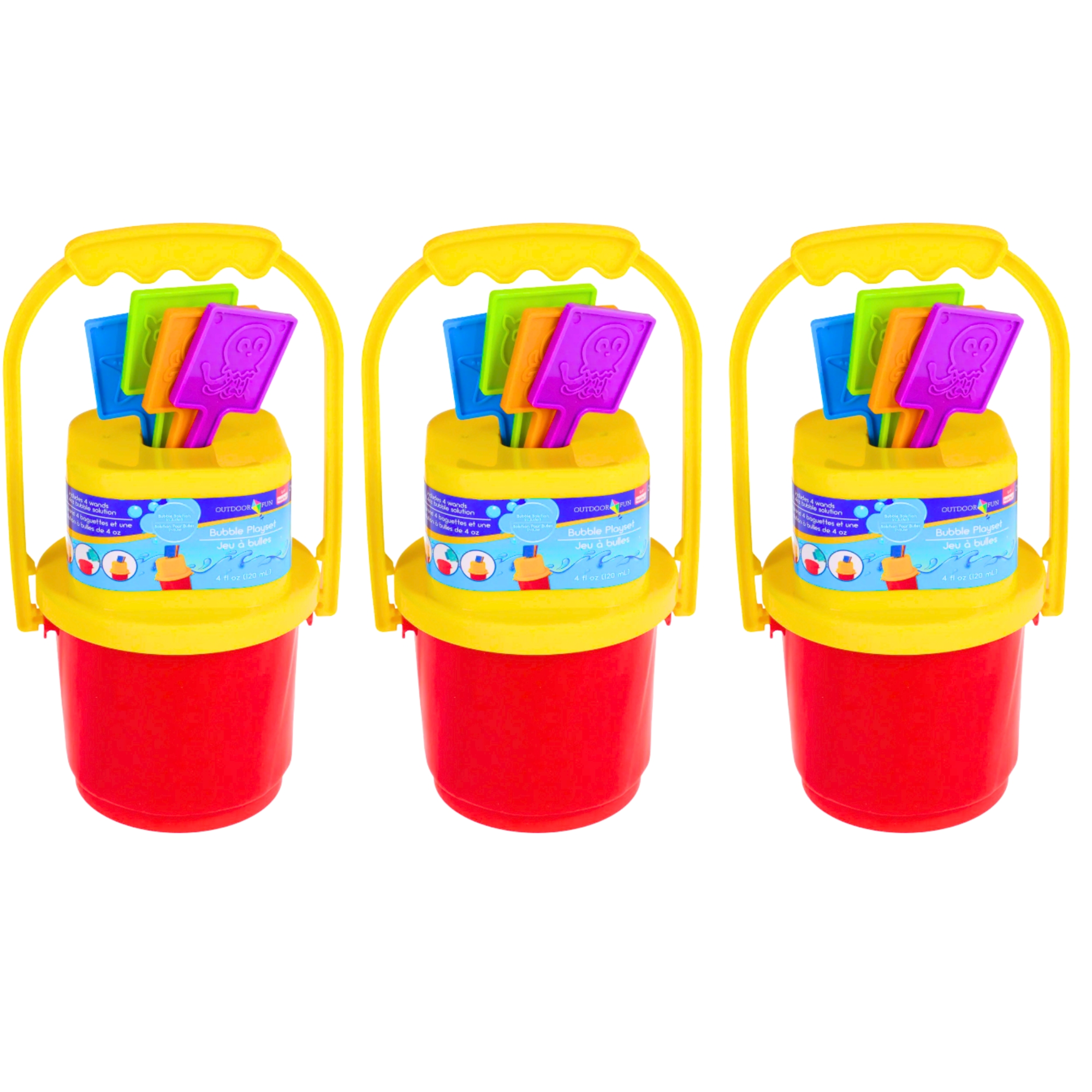 (3) No-Spill Bubble Playset Mini Bucket with 4oz Bubble Solution ...