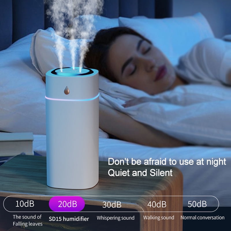 3-Nozzle Nano Spray Humidifier - 600ml Large Tank USB Plug-in with LED ...