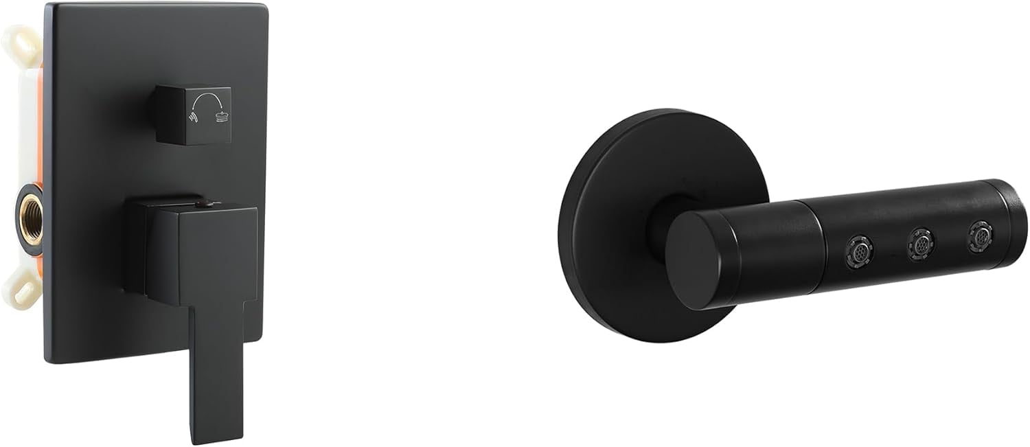 3 Nozzles 180 Degree Rotatable Wall Mounted Shower Body Sprayer Massage ...