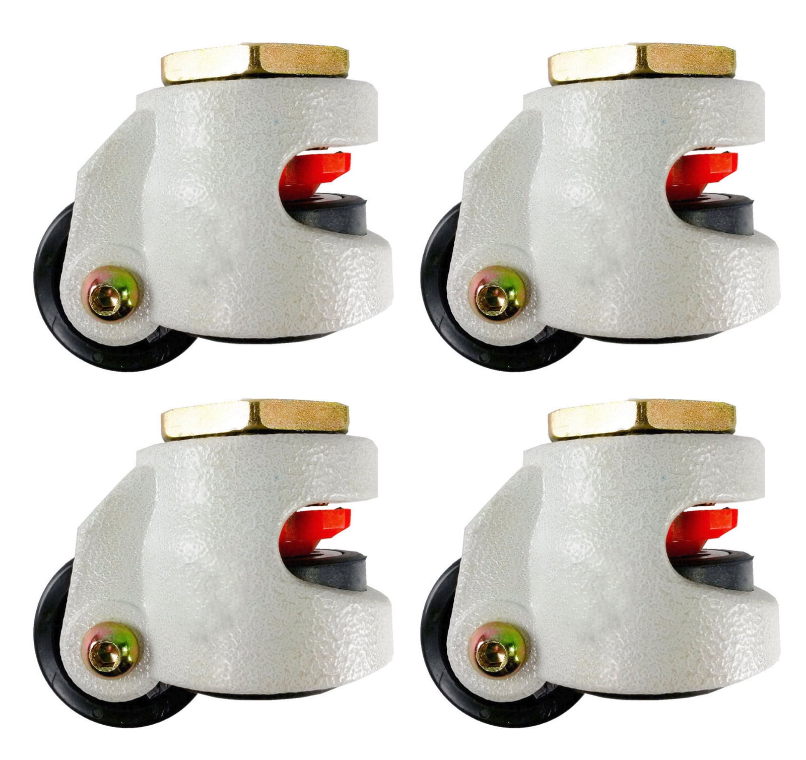 3" Nylon Wheel Leveling Caster with Hexagon Top Plate - Set of 4 ...