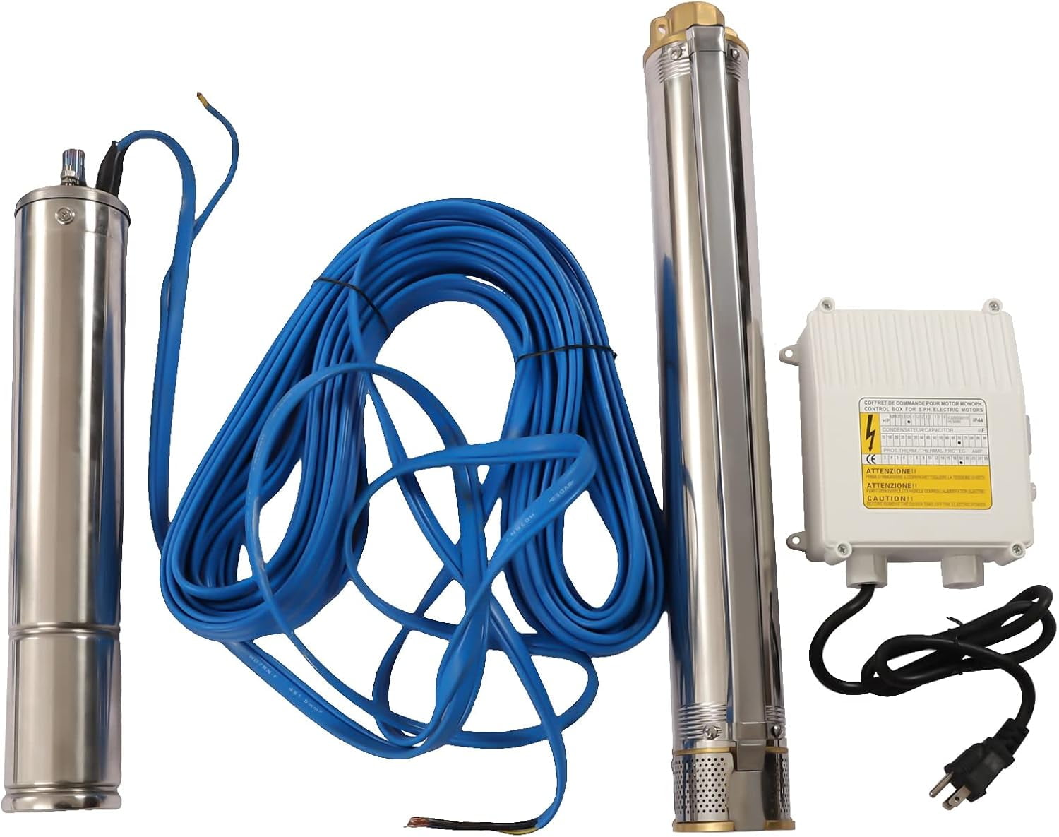 3" OD Submersible Water Pump, 110V/60Hz 0.55KW/0.75HP Stainless Steel ...