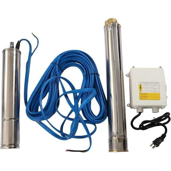 3" OD Submersible Water Pump, 110V/60Hz 0.55KW/0.75HP Stainless Steel ...