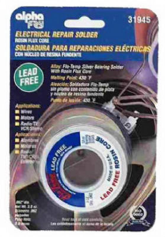 3 OZ .062 Diameter Spool Electrical Solder Lead Free, Each - Walmart.com
