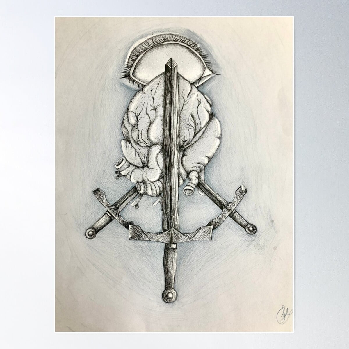 3 Of Swords Poster Wall Art, Modern Wall Decor For Living Room Bedroom ...