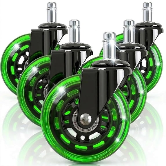 3" Office Chair Wheels for Casters Replacement Set of 5 - Caster Carpet ...