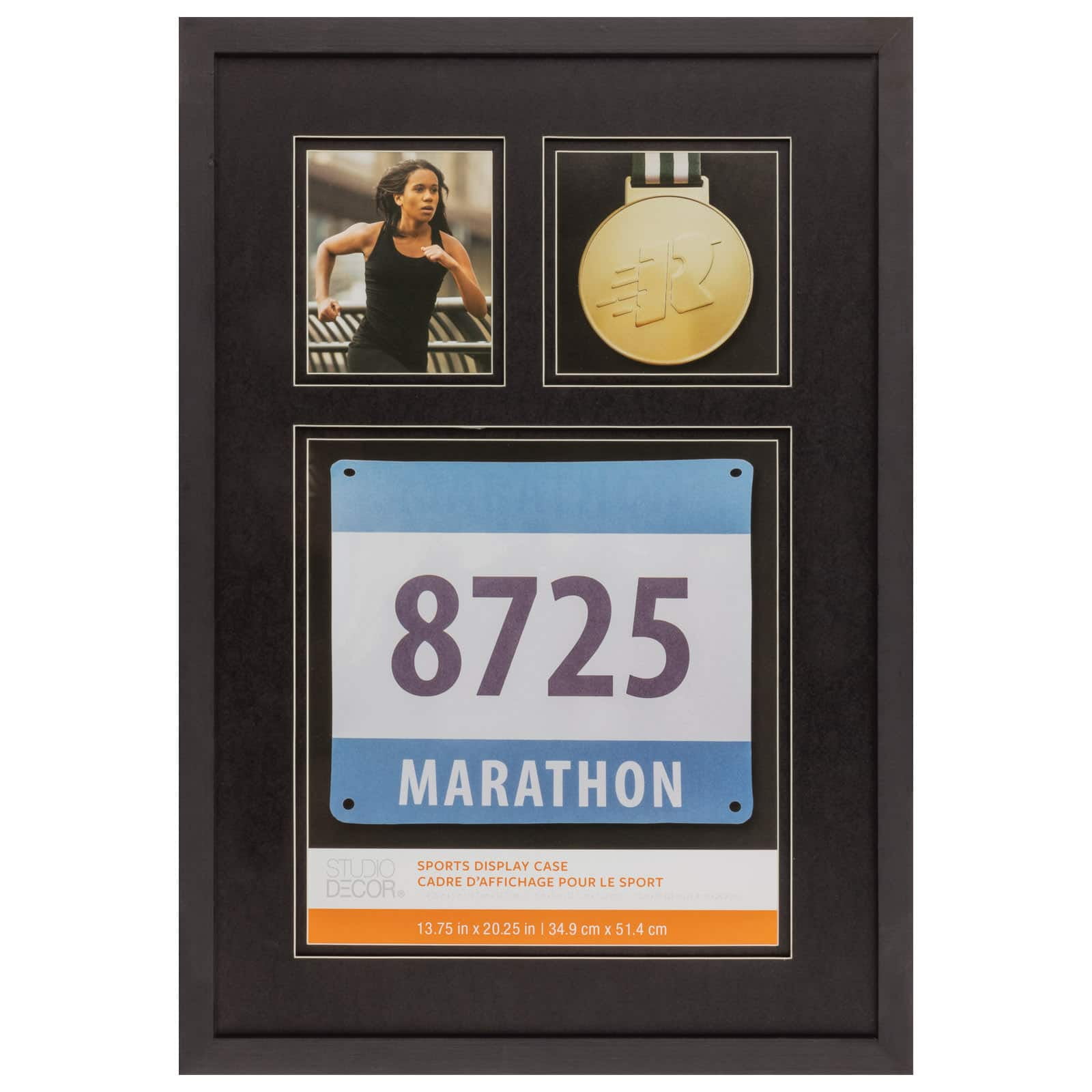 Studio Decor, Black Racing Bib Frame, 3 Openings, Wood and Glass, 14.7 ...