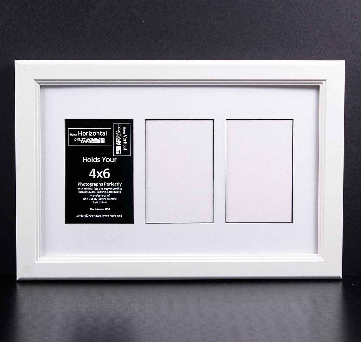 3 Opening Glass Face White Picture Frame to hold 4 by 6 Photographs ...