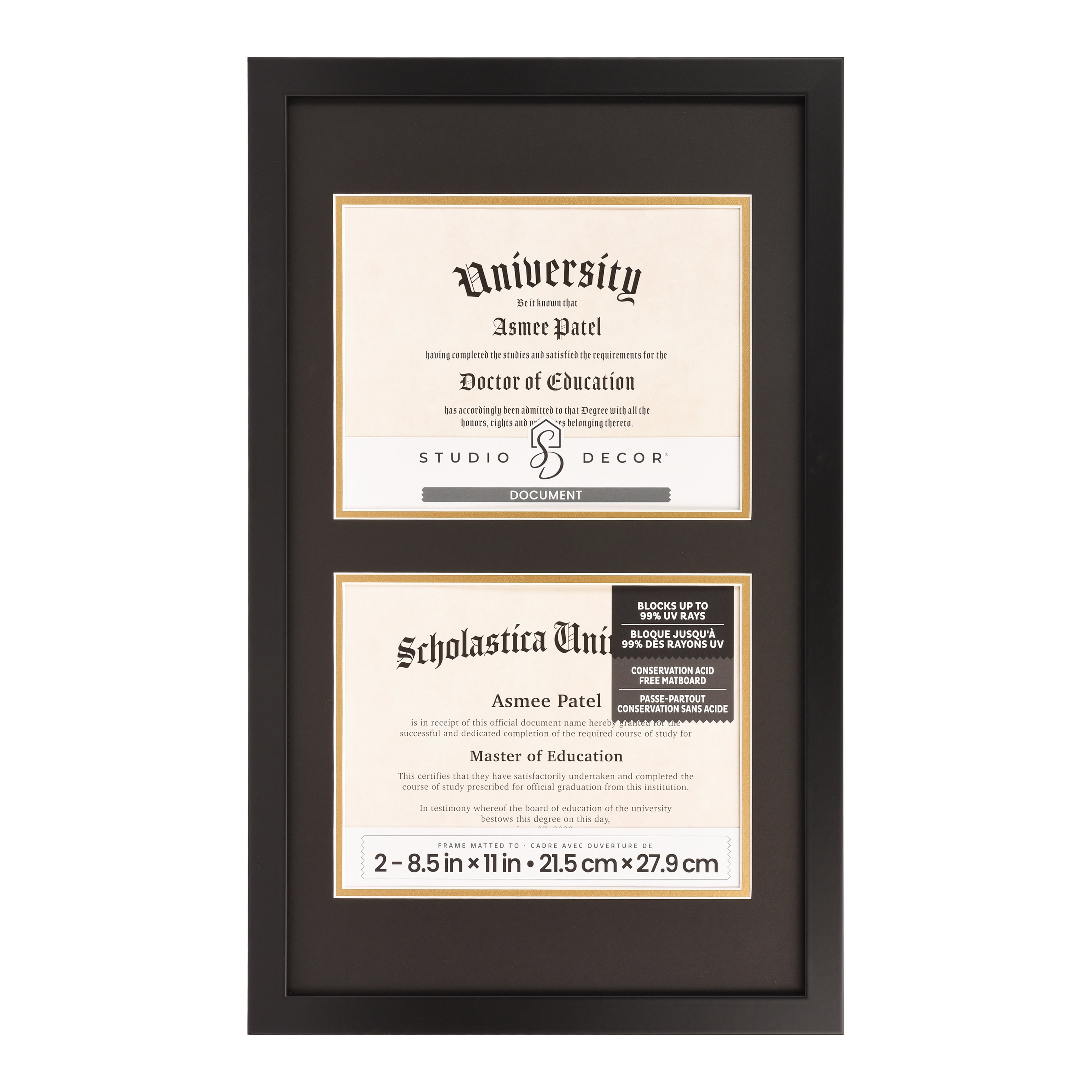 3-Opening Natural Woodgrain Collage Frames with Mat by Studio Decor ...