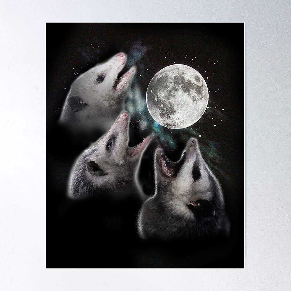 3 Opossum Moon Poster Wall Art, Modern Wall Decor For Living Room ...